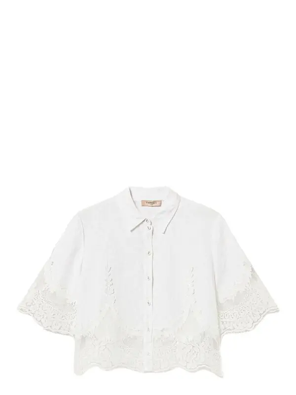 TWINSET Lace Embroidered Shirt - White