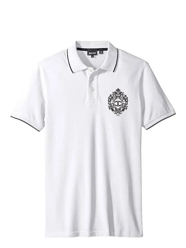 Just Cavalli Stretch Knitted Polo Shirt - White