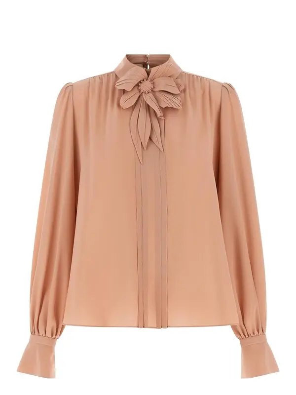 Valentino Garavani Pleated Blouse With Bow Detail - Pink