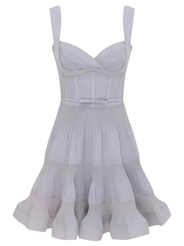 Zimmermann Pleated Draped Mini Dress - Steel Blue
