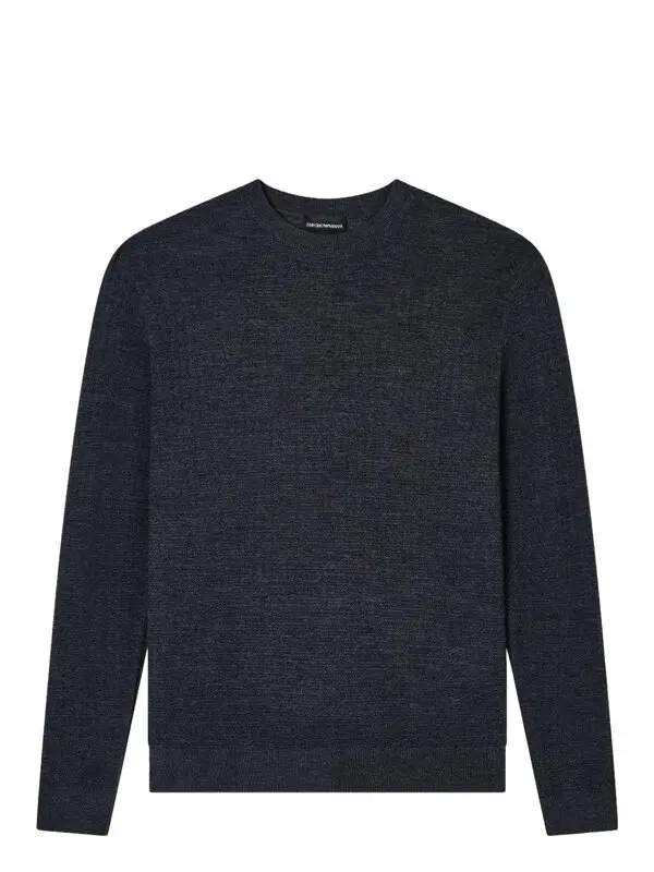 Emporio Armani Waffle-knit Wool Sweater - Black
