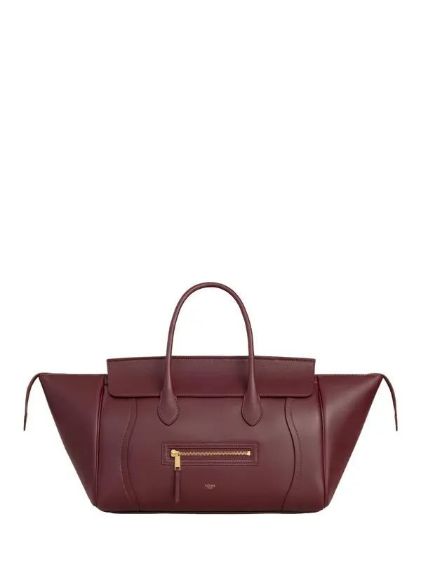Celine Luggage Bag In Grained Calfskin - Red