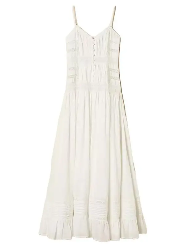 TWINSET Lace Buttoned Maxi Dress - White