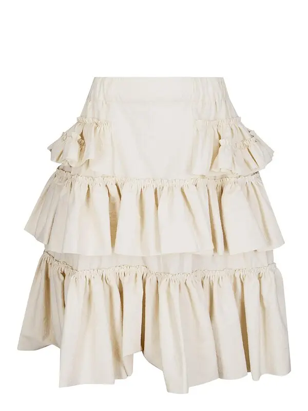 Dries Van Noten Ruffled Tiered Skirt - White