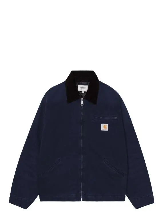 Carhartt Work In Progress Detroit Zip Jacket With Corduroy Collar - Black