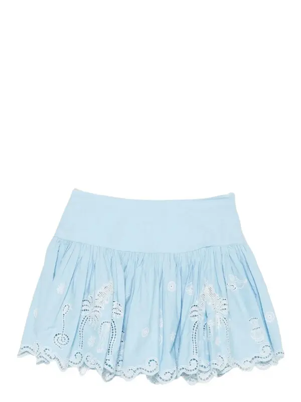 ALEMAIS Maizy Scalloped-trim Mini Skirt - Blue
