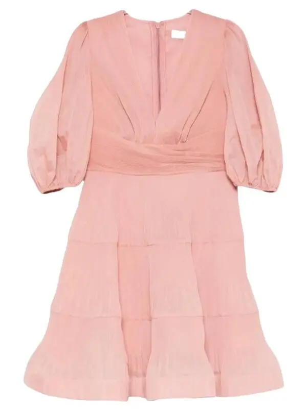 Zimmermann Pleated Layered Mini Dress - Pink