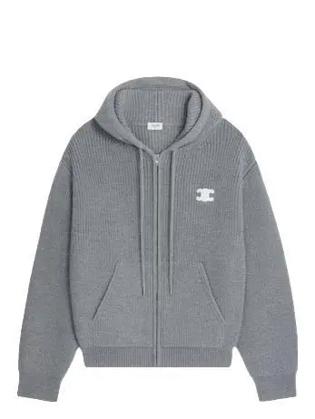 Celine Hooded Wool Cardigan - Medium Gray