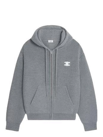 Celine Hooded Wool Cardigan - Medium Gray
