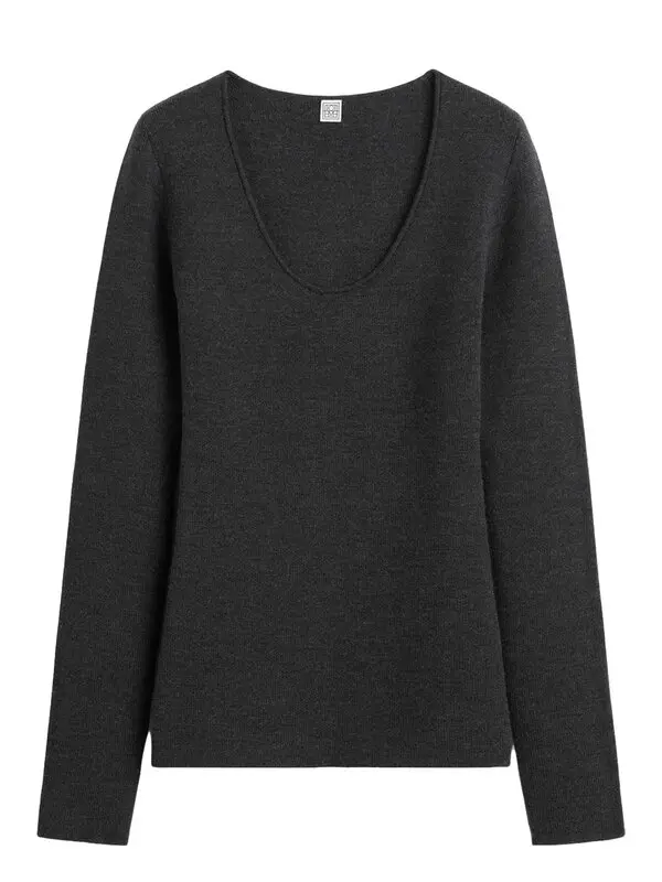 TOTEME Compact Knit Top - Charcoal-grey