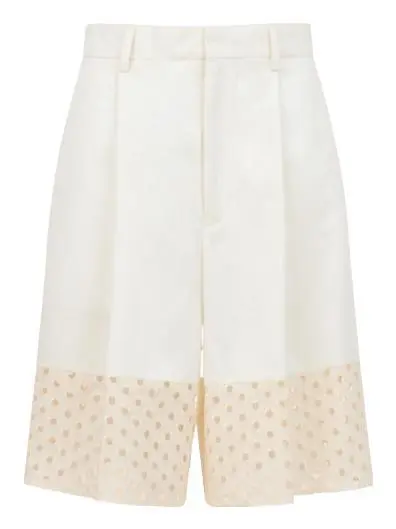 Marni Broderie Hem Bermuda Shorts - Lilywhite