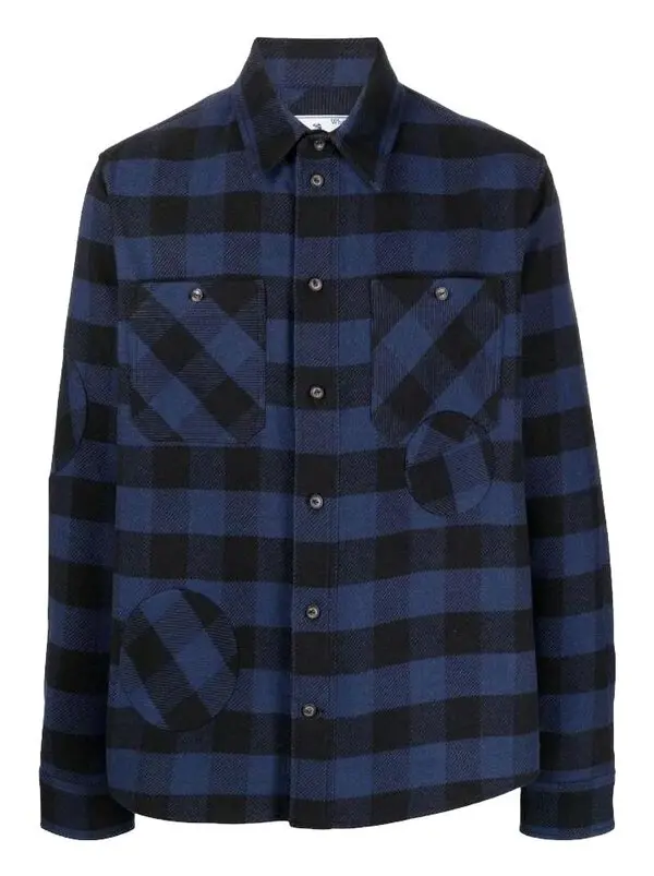 Off-White Checked Buttoned Shirt - Black