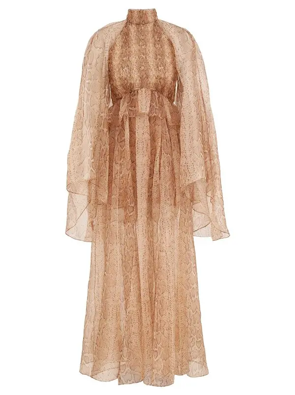 Zimmermann Snake-print Maxi Dress - Nude