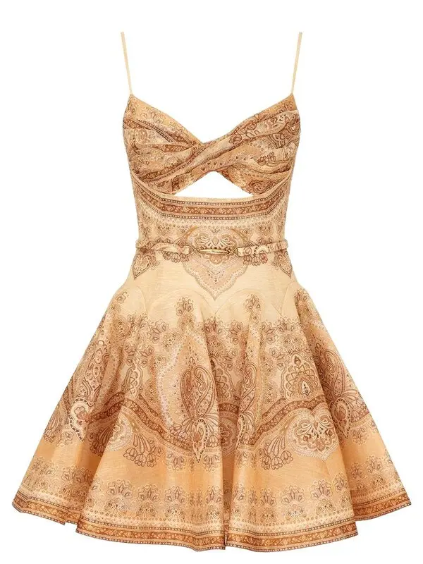 Zimmermann Luna Twist Mini Dress - Nude