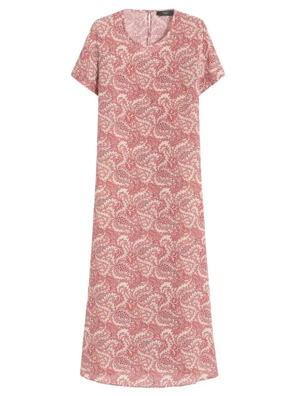 Max Mara Paisley Print Midi Dress - Cherry Red