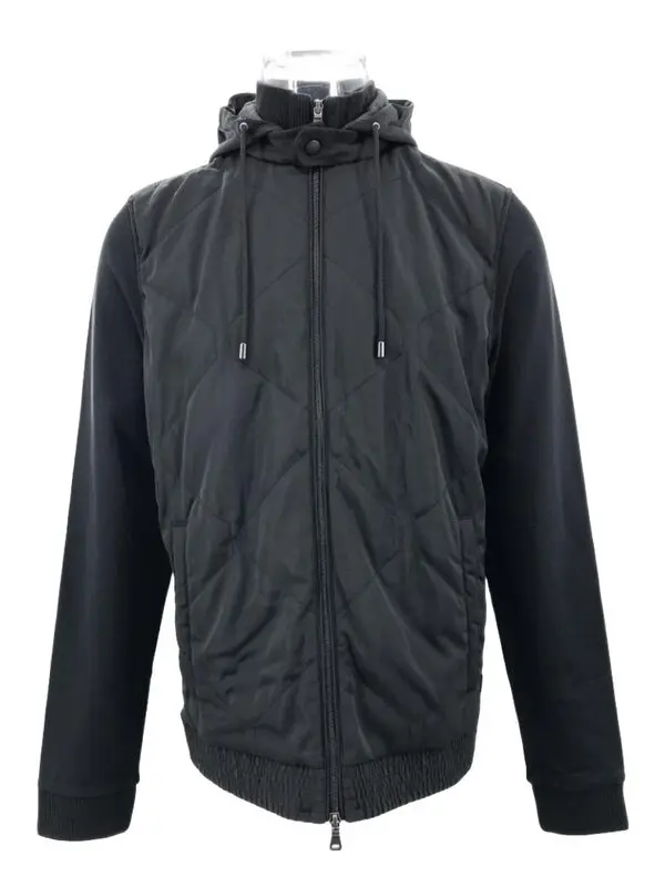 Hugo Boss Quilted Hooded Casual Jacket - Black