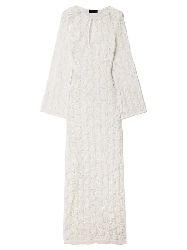 NILI LOTAN Long Sleeve Lace Dress - Ivory