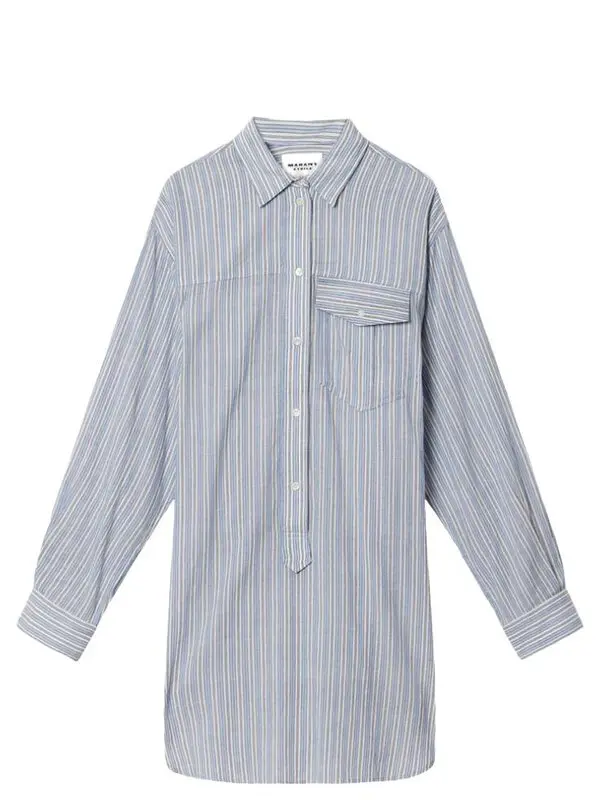 Isabel Marant Étoile Striped Buttoned Mini Dress - Blue