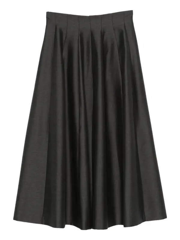 Alberta Ferretti Pleated Midi Skirt - Black