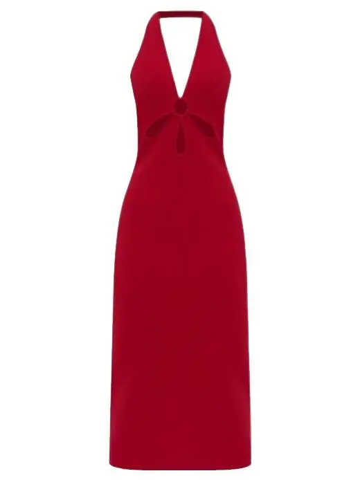 Cult Gaia Cut-out Halterneck Midi Dress - Red