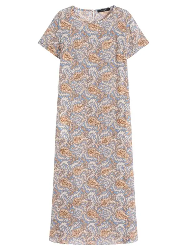 Max Mara Paisley Print Midi Dress - Nude