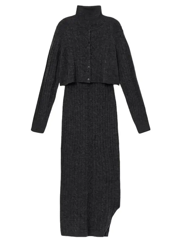 ALLSAINTS Sabine 2-in-1 Maxi Dress - Charcoal Grey