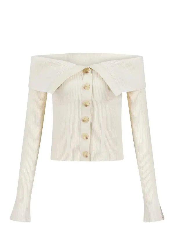 Zimmermann Rebellion Bandeau Knitted Cardigan - Ivory