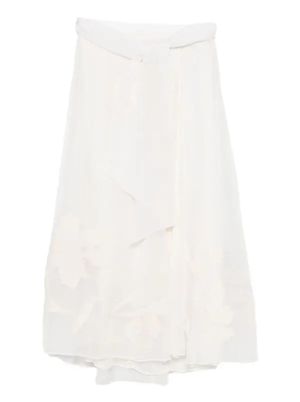FORTE_FORTE Tie-waist Skirt - White