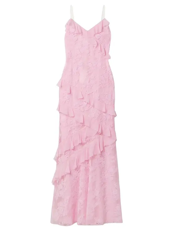LoveShackFancy Rialto Lace Maxi Dress - Pink