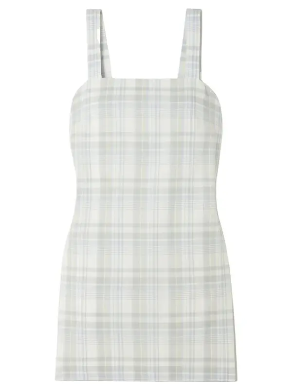 Theory Plaid A-line Mini Dress - White