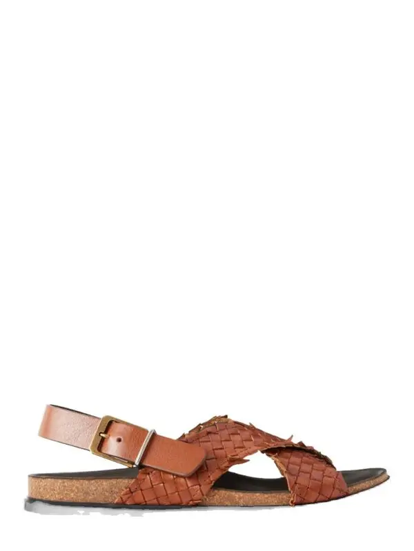 THE ROW Buckle Flat Sandals - Brown