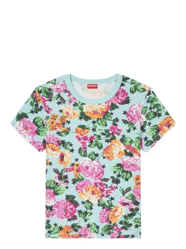 Kenzo Floral Logo Print T-shirt - Green
