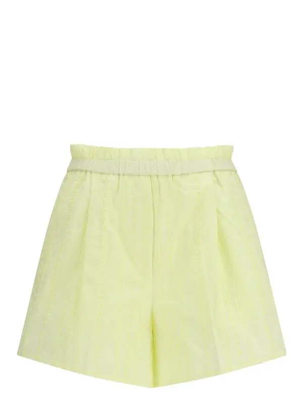 FORTE_FORTE Les Fleurs Embroidered High-waisted Shorts - Yellow