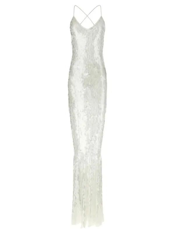 Norma Kamali Sequined Mermaid Dress - White