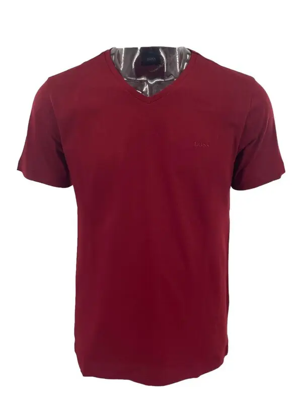 Hugo Boss V-neck Short-sleeved T-shirt - Red