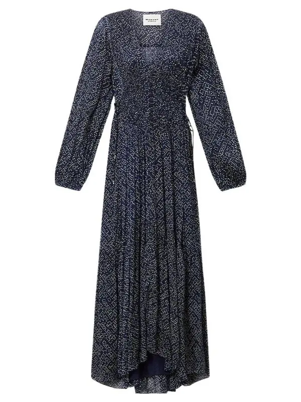Isabel Marant Étoile Briane V-neck Polka Dot Maxi Dress - Midnight