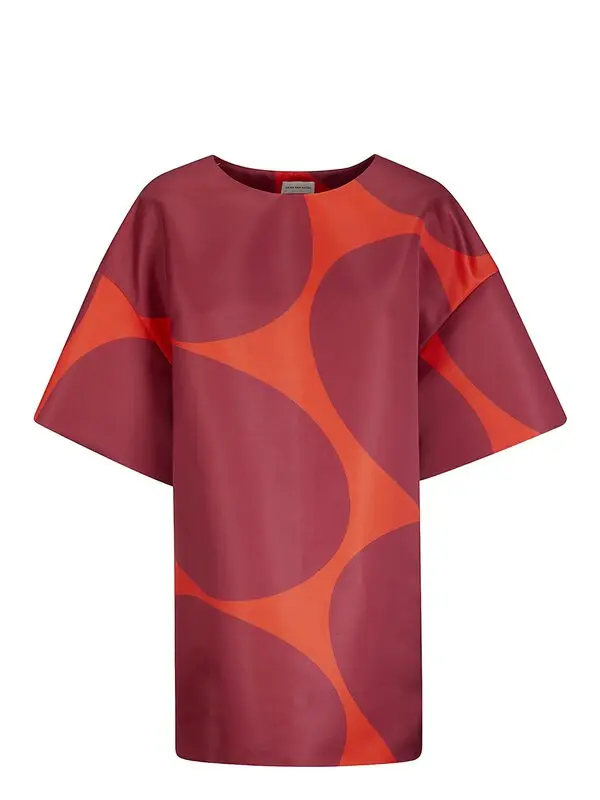 Dries Van Noten Printed Mini Dress - Red