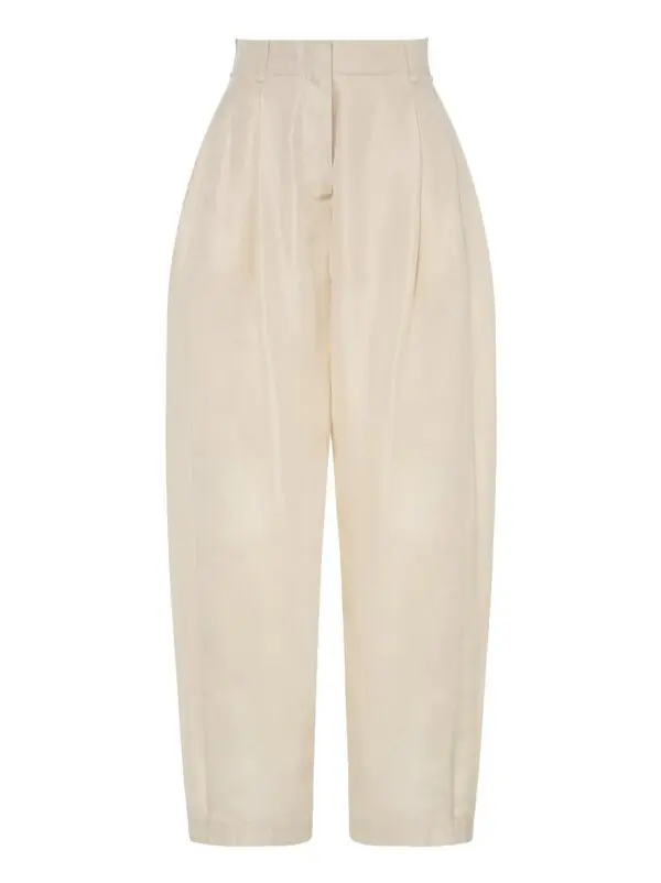 THE ROW Kolina High-waisted Double-pleated Trousers - Vanilla