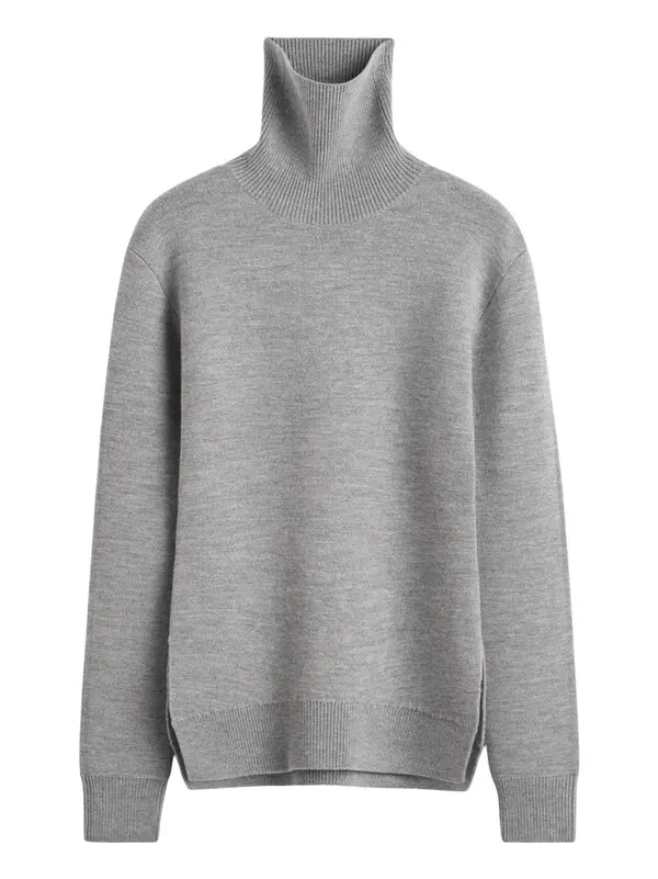 TOTEME High-neck Double Knit Sweater - Gray