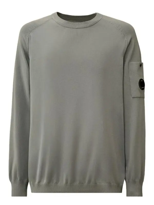 C.P. COMPANY Knitted Sweater With Lens Detail - Gray
