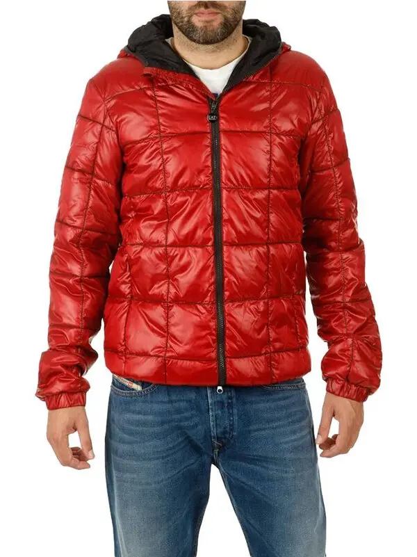 EA7 Hooded Quilted Jacket - Red