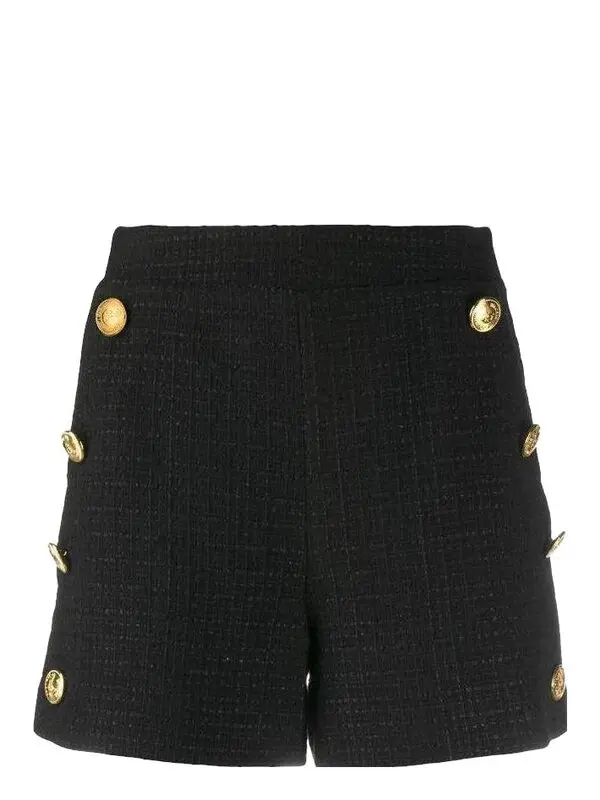 Moschino High Waist Button Detailed Shorts - Black