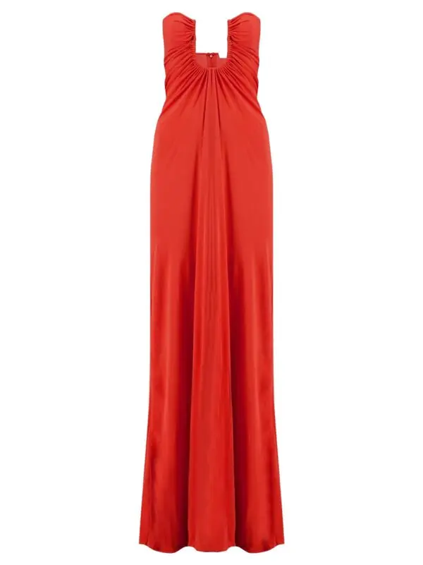 Christopher Esber Arque Ruched Bustier Maxi Dress - Red