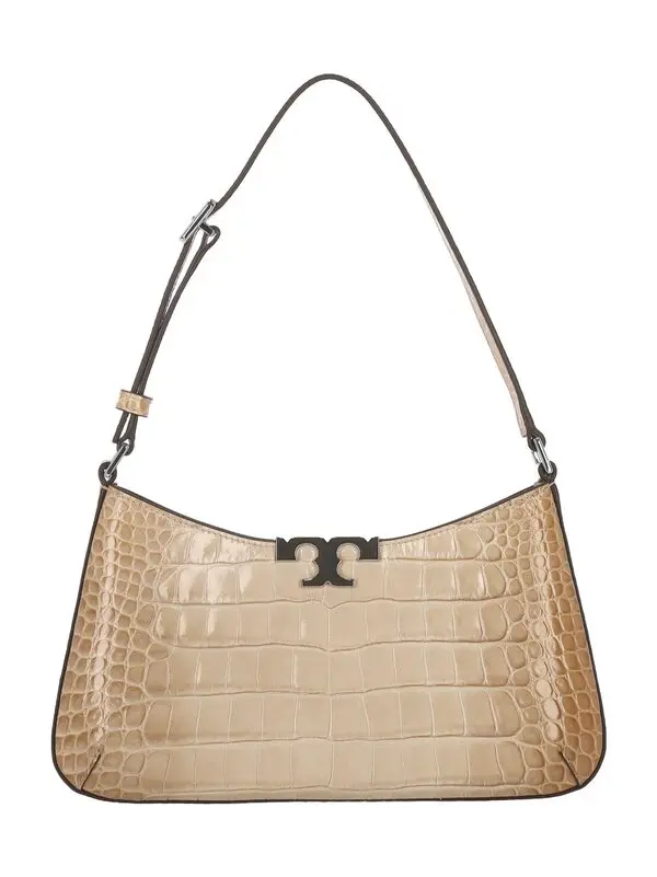 Tory Burch Eleanor Crocodile-embossed Shoulder Bag - Beige