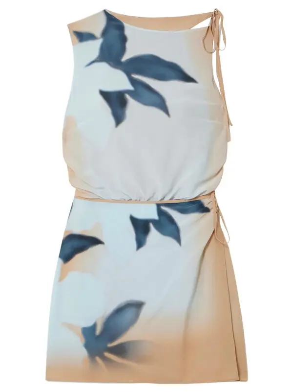 SIR. Open-back Floral Silk Crepe De Chine Mini Dress - White