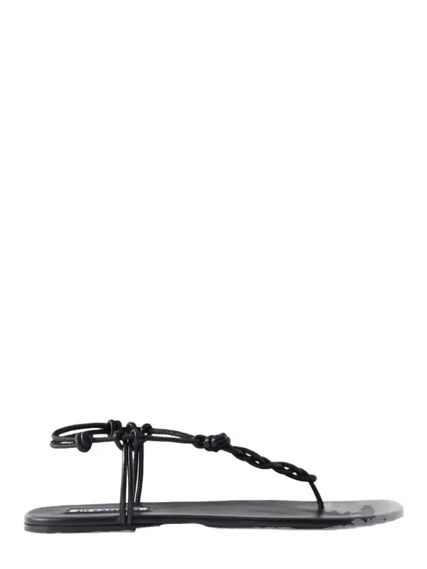 JIL SANDER Braided Leather Sandals - Black