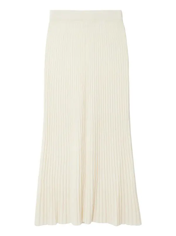 Arch4 Pleated Elastic Waist Skirt - White