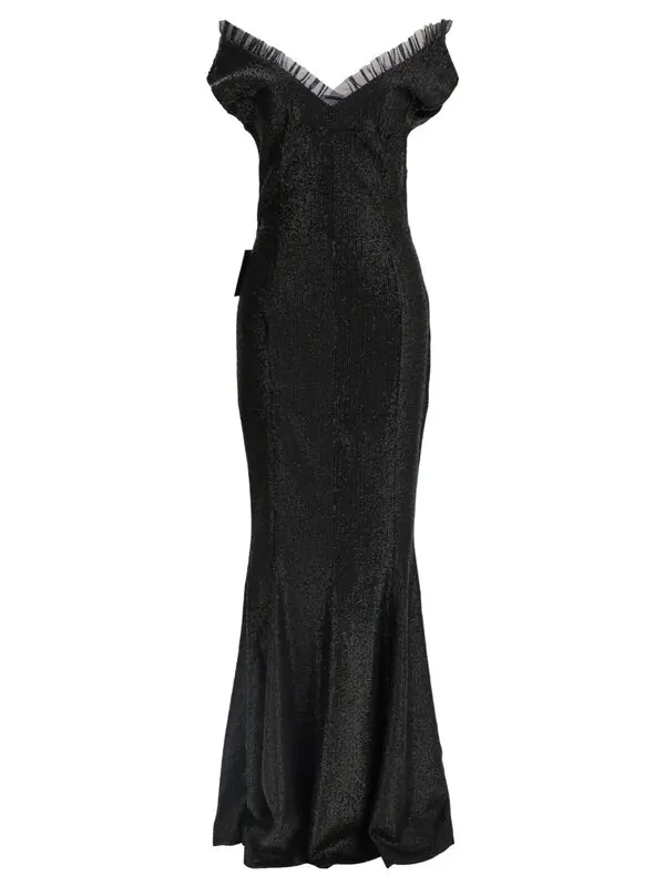 Norma Kamali Grace Sequin Mermaid Gown - Black