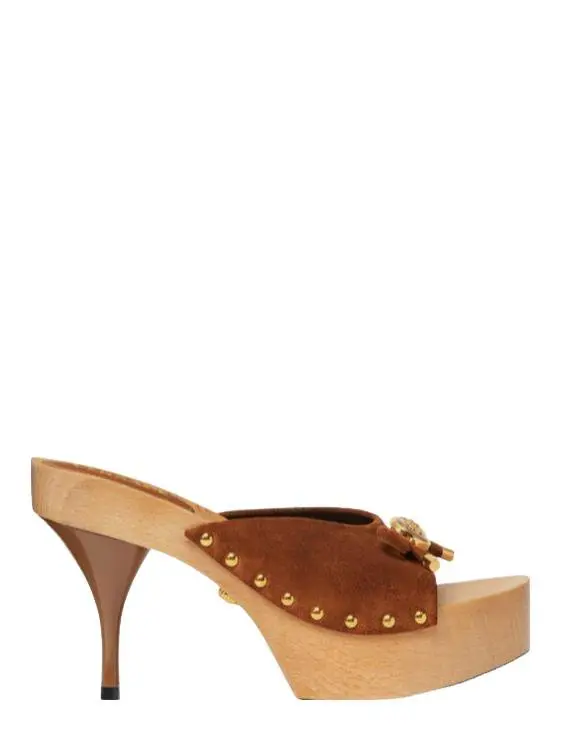 Versace Platform Medusa Mules - Brown