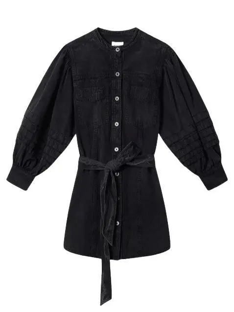 Isabel Marant Étoile Moe" Denim Dress With Belt - Black